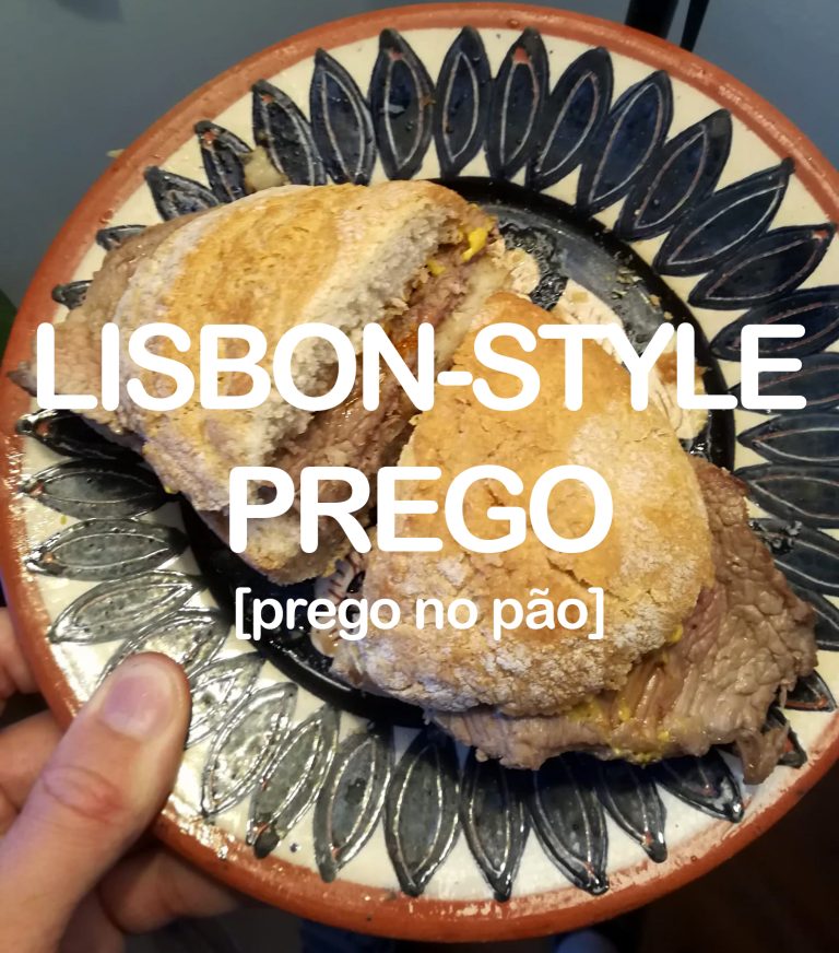 Lisbon-style steak sandwich (prego no pão)